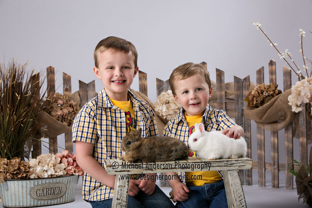 Trevor & Landon with Hopper and Snowball. - Michael Anderson Photography