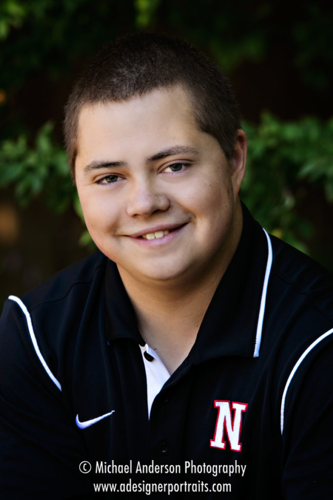 Close up of Brandon for one of his North High School senior portraits ...