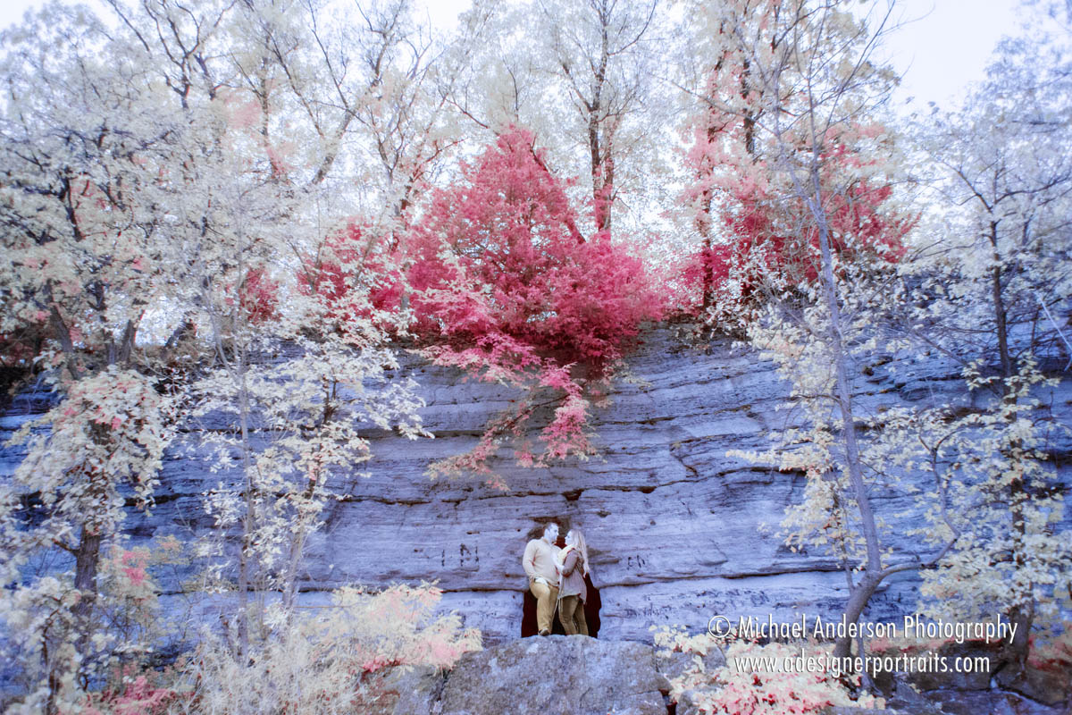 Color infrared fall engagement portraits in Stillwater, MN at the St ...
