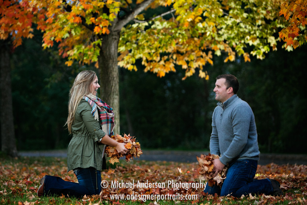 Mounds View MN Photographer Fall Engagement Portraits in Stillwater MN