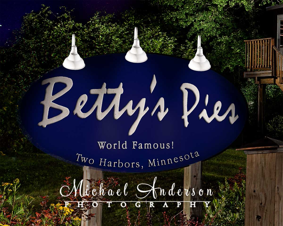 Light-painted-photograph-Bettys-Pies-sign-Two-Harbors-MN - Michael ...